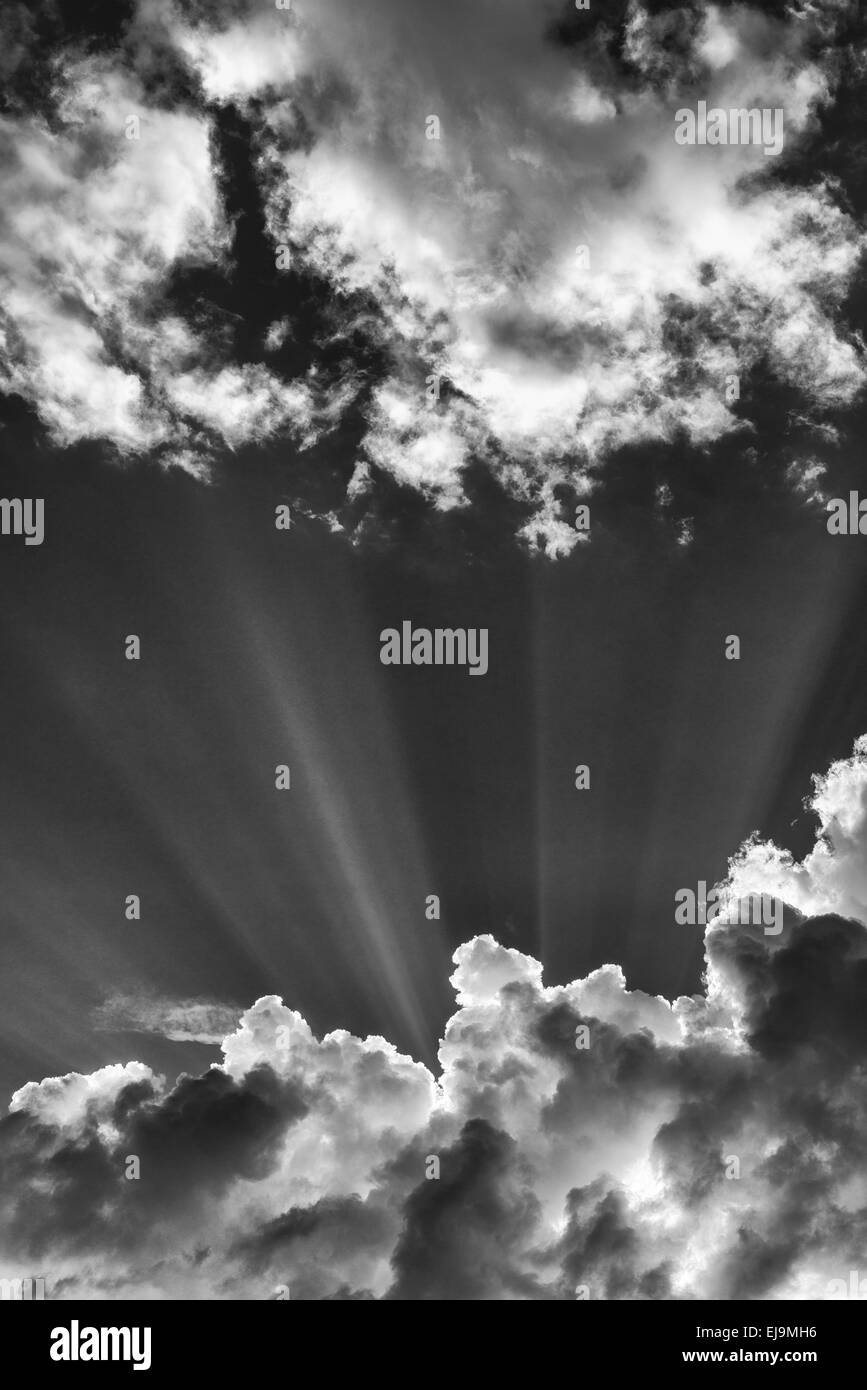 Sunbeam sunbeams sun beam beams Black and White Stock Photos & Images ...