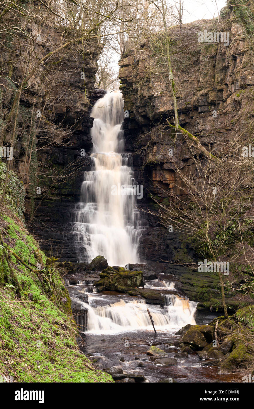 Mill Gill Force waterfall, Askrigg, North Yorkshire Dales National Park ...