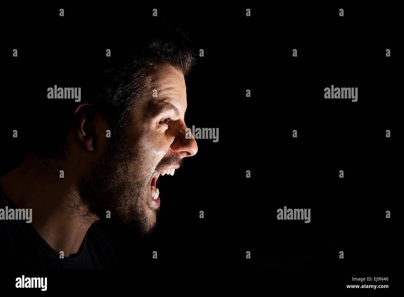 Scary man screaming hi-res stock photography and images - Alamy