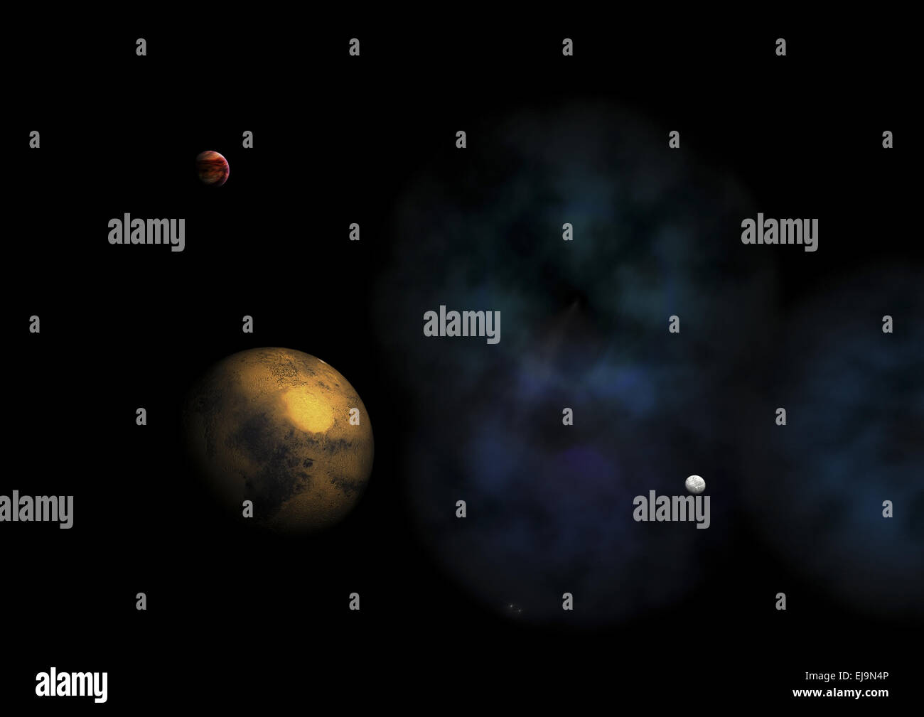 Far-out planets in a space Stock Photo - Alamy