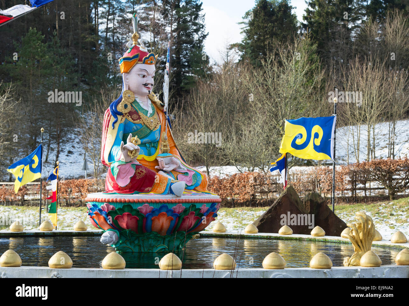 Statue of Guru Rinpoche at Kagyu Samye Ling Monastery. Eskdalemuir ...