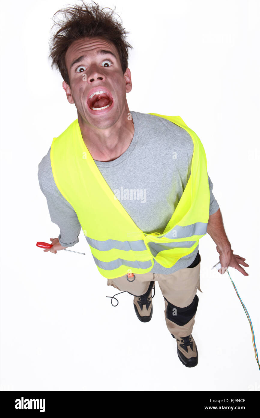 Man suffering from shock Stock Photo - Alamy