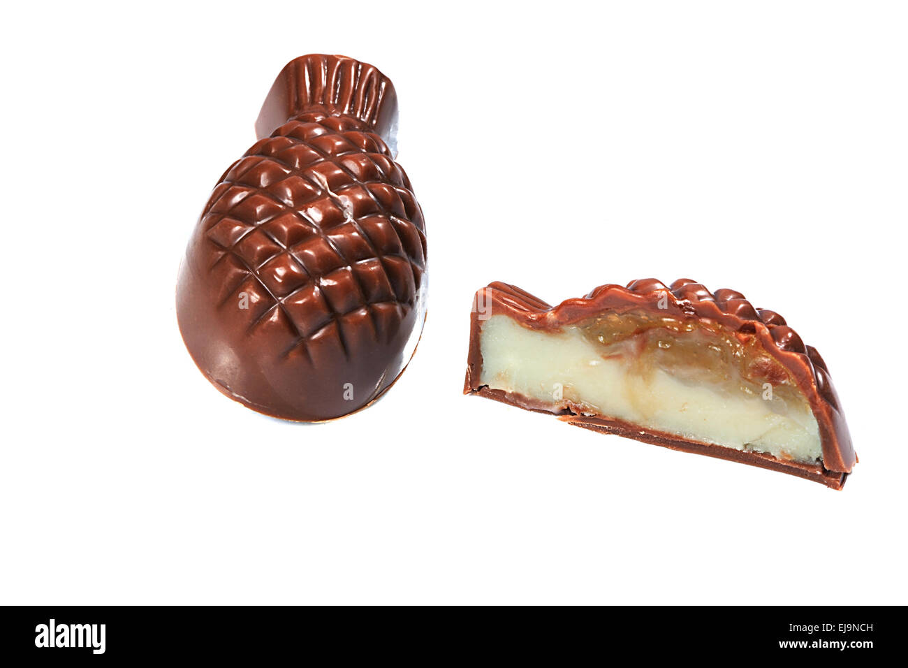 Milk chocolate in shape hi-res stock photography and images - Alamy