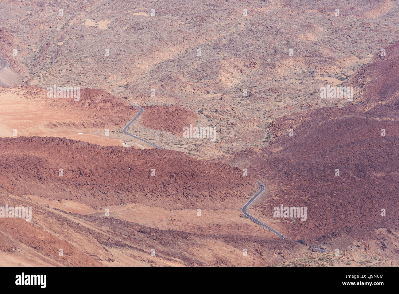 View on mountain road from Teide Volcano Stock Photo - Alamy