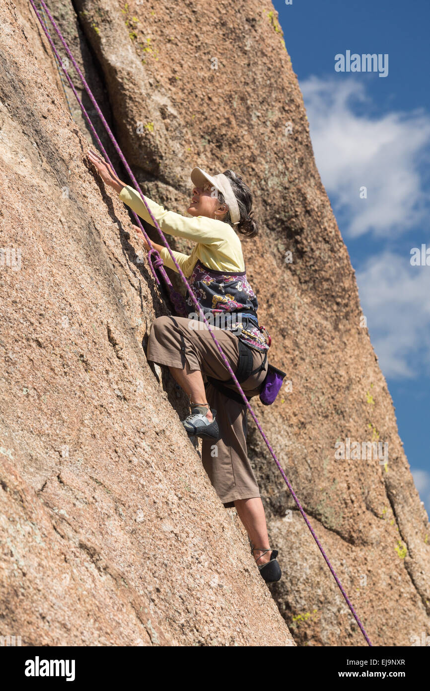 Senior Woman Female Rock Climber High Resolution Stock Photography and ...