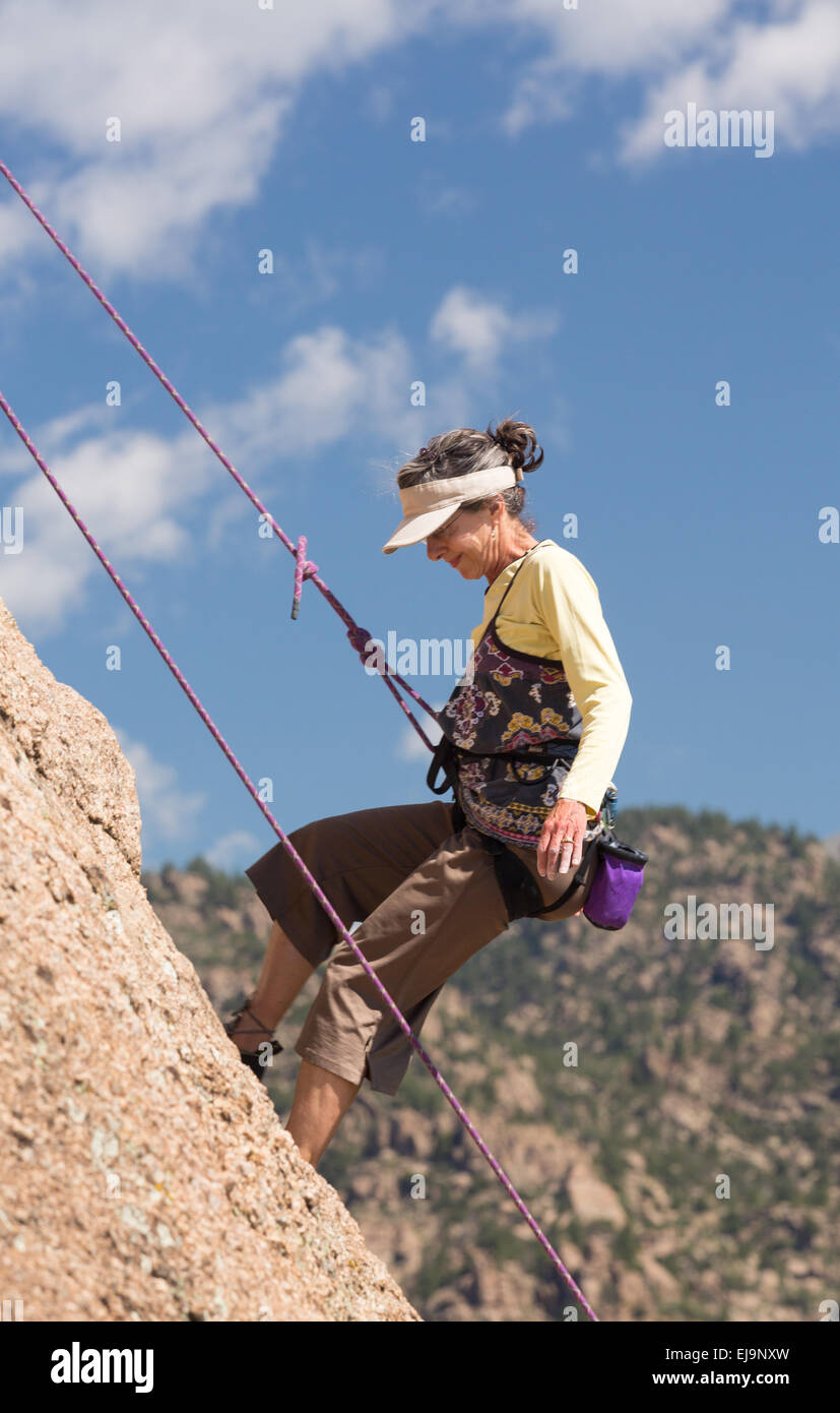 Senior woman female rock climber hi-res stock photography and images ...