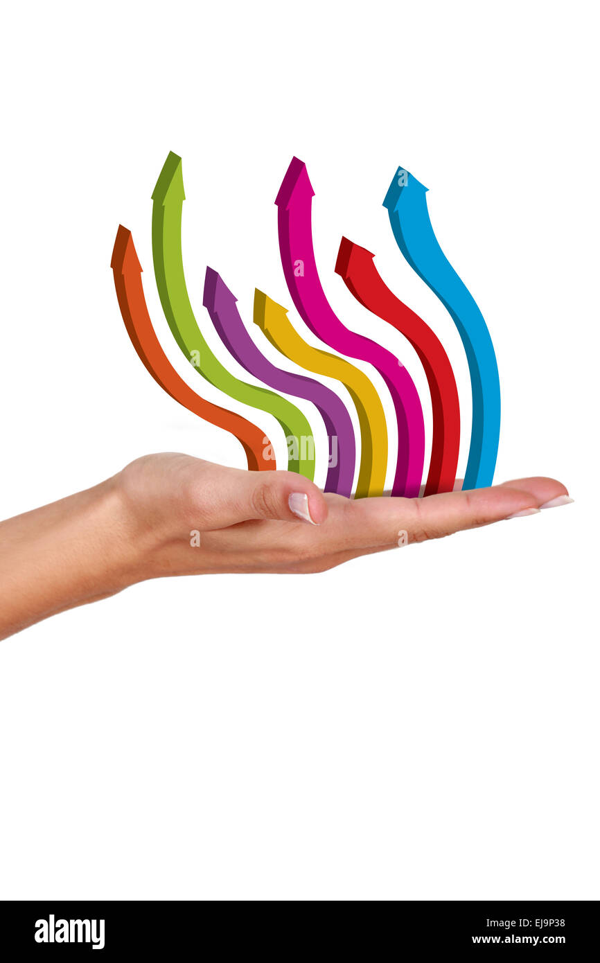 Arrows pointing at person Cut Out Stock Images & Pictures - Alamy