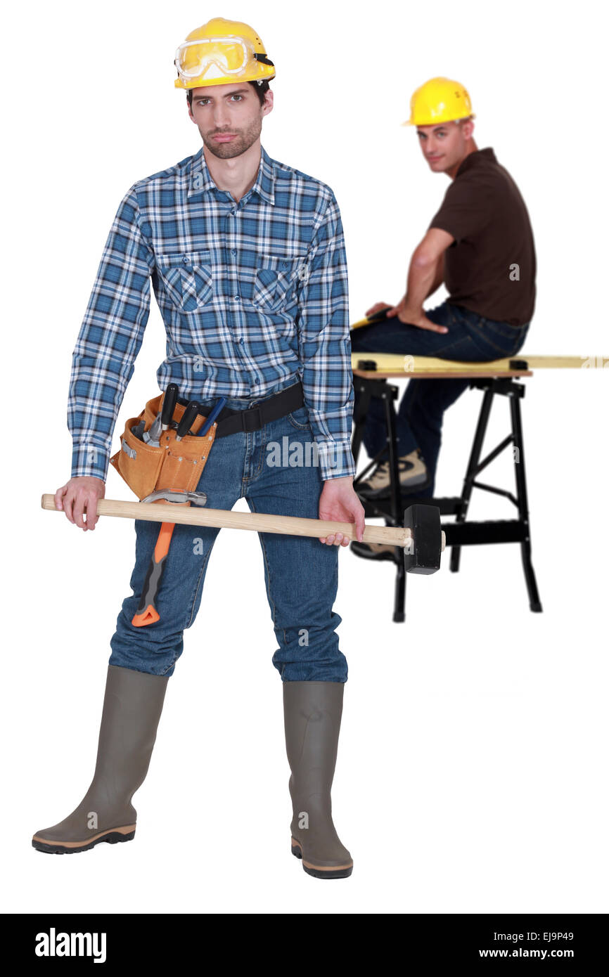 Two carpenters wood machinery hi-res stock photography and images - Alamy