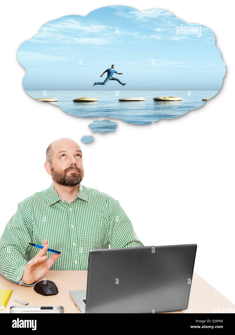 business man dreaming Stock Photo - Alamy