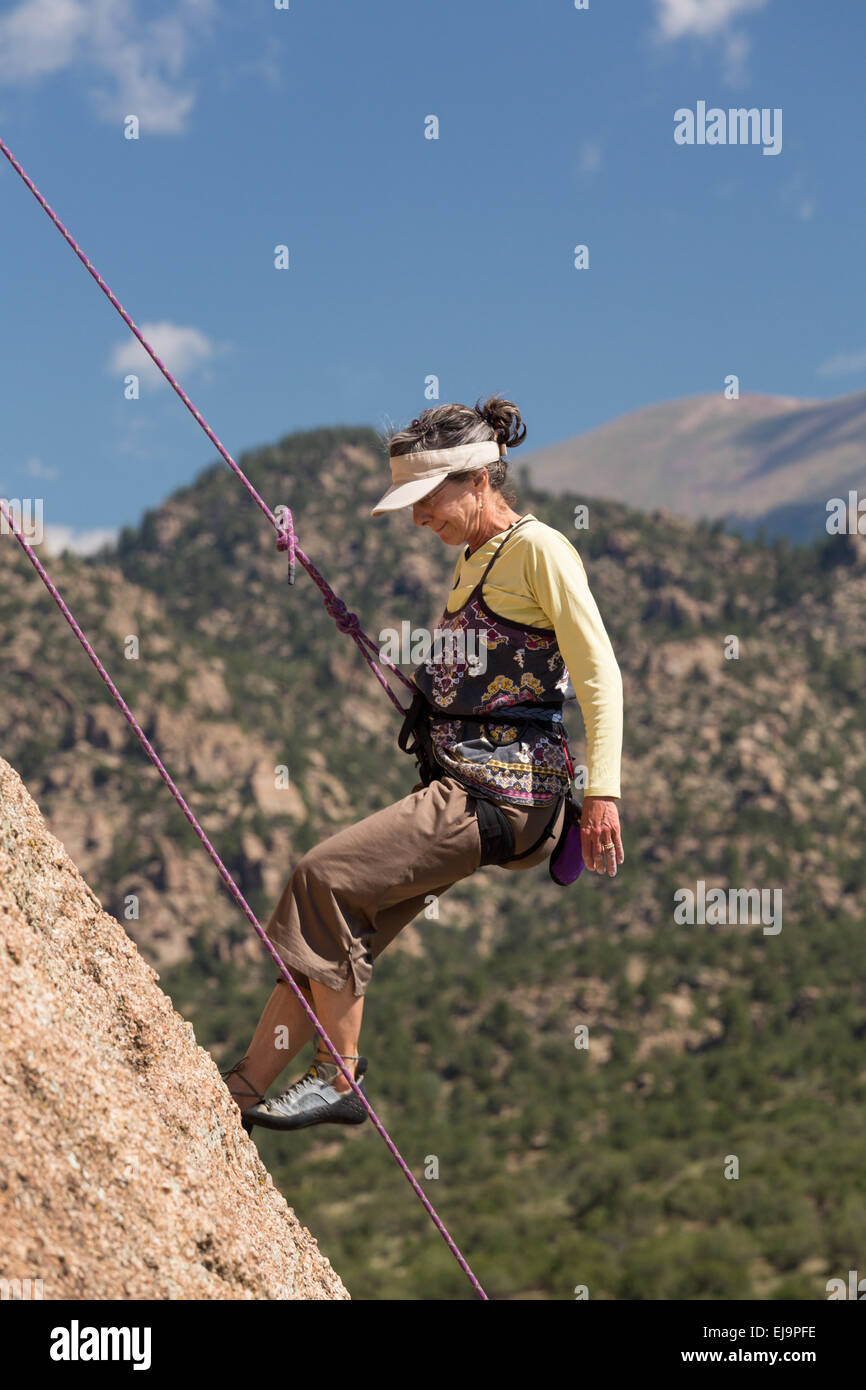 Senior woman female rock climber hi-res stock photography and images ...