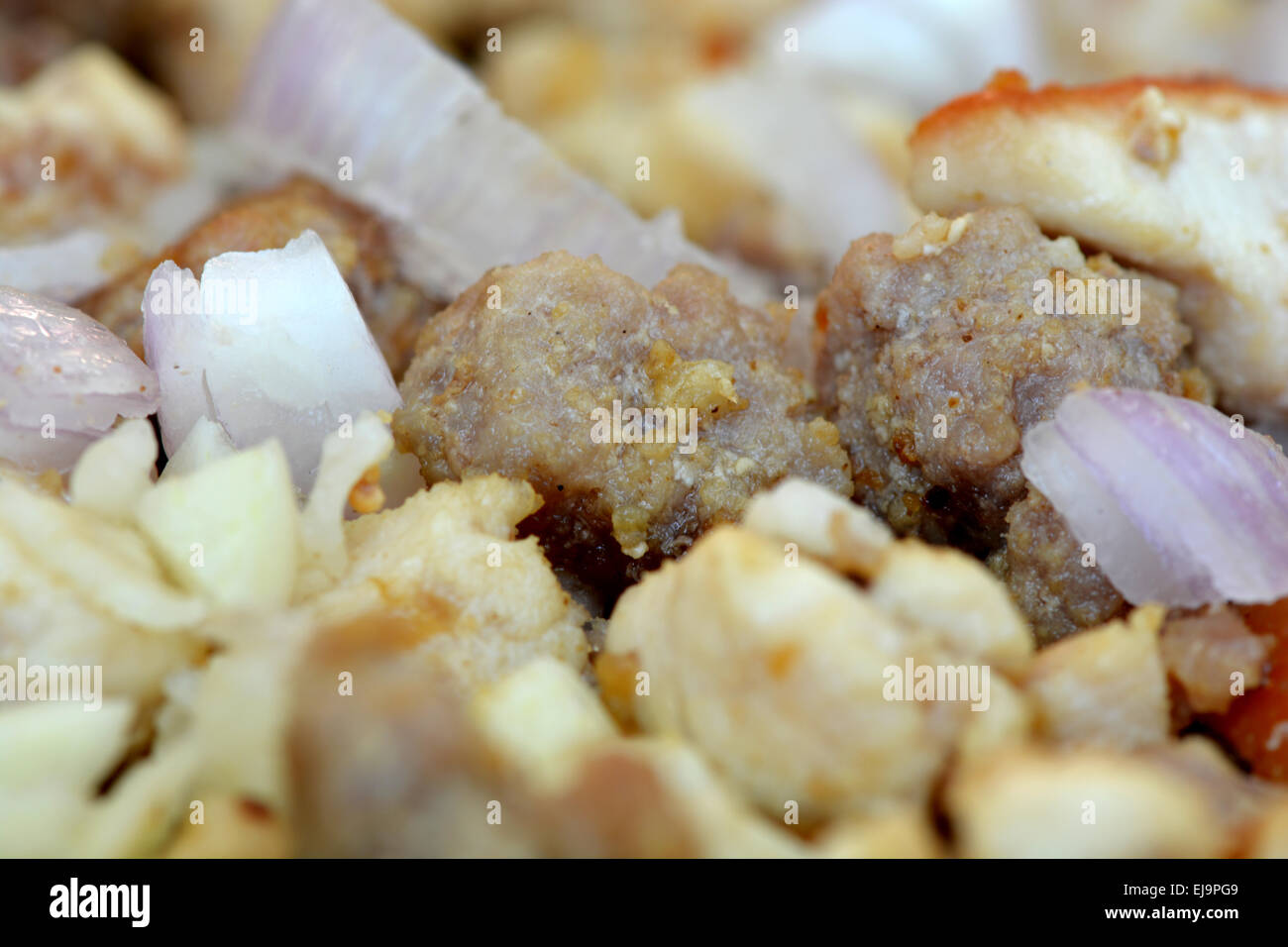 fresh ripe roasted beef meat with onion Stock Photo - Alamy