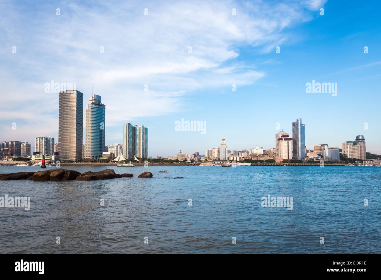 beautiful xiamen skyline at dusk Stock Photo - Alamy
