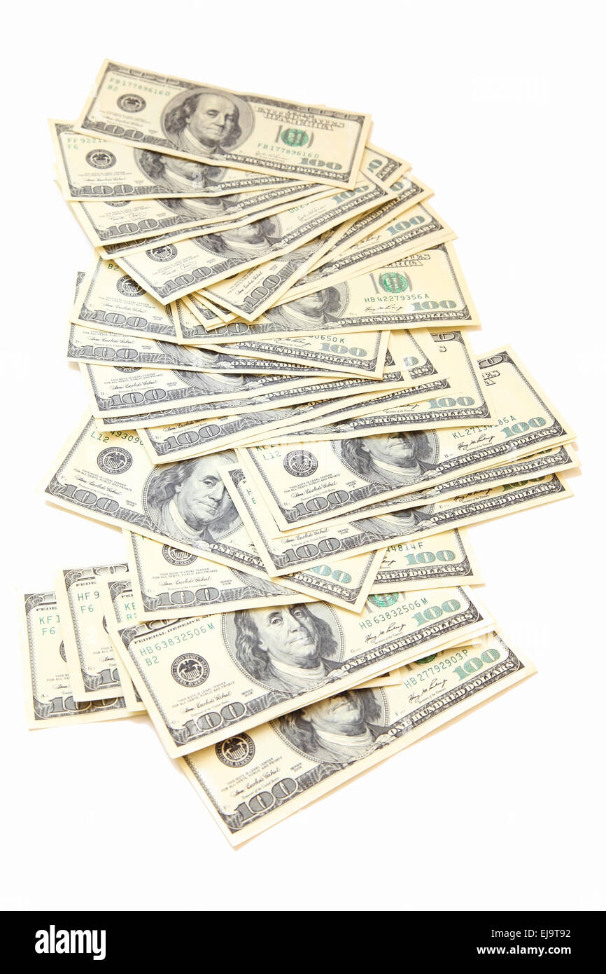 dollars currency isolated on white Stock Photo - Alamy