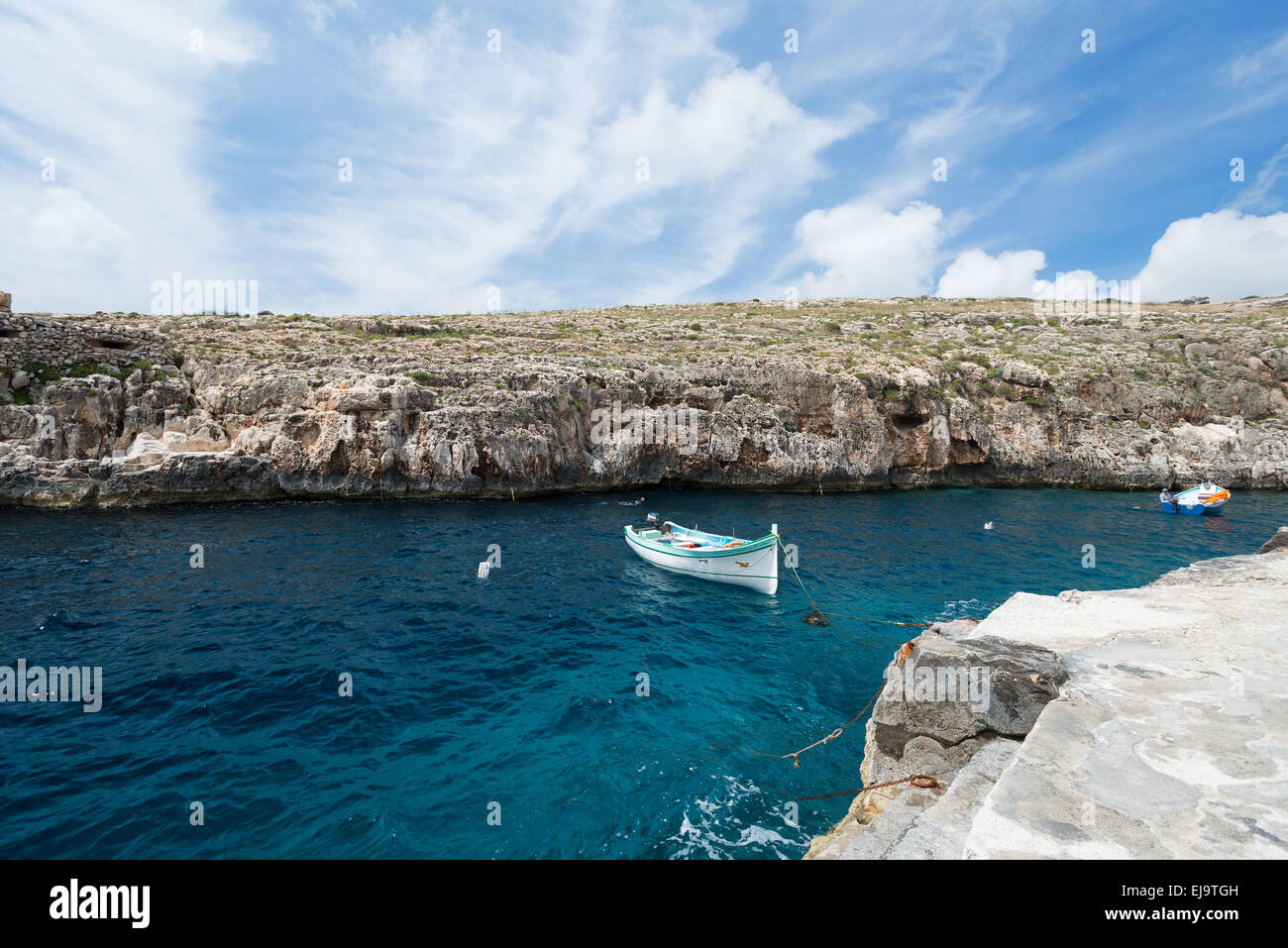 Wooden fishing boat at Gozo island Malta Stock Photo - Alamy