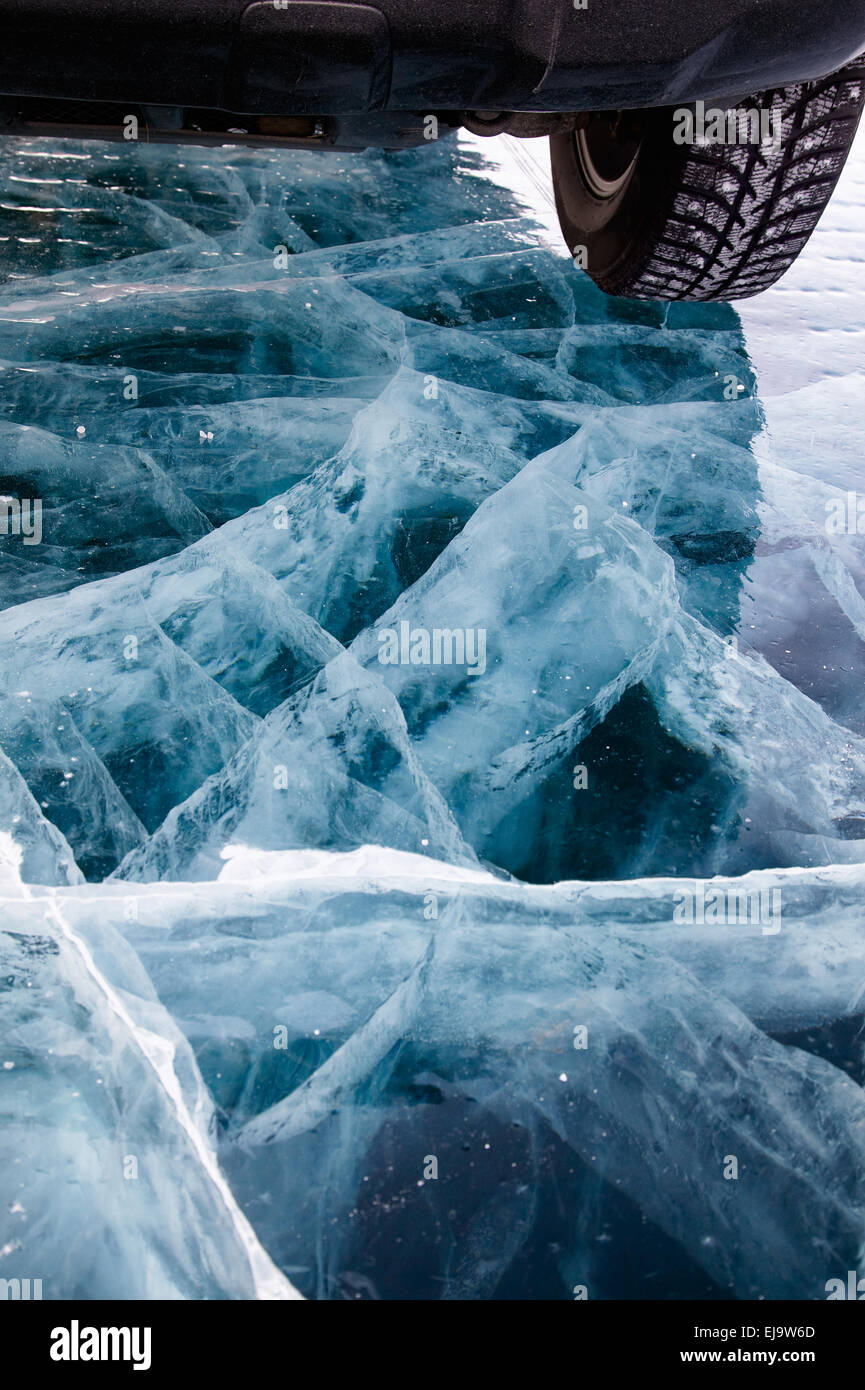 Car on ice Stock Photo - Alamy