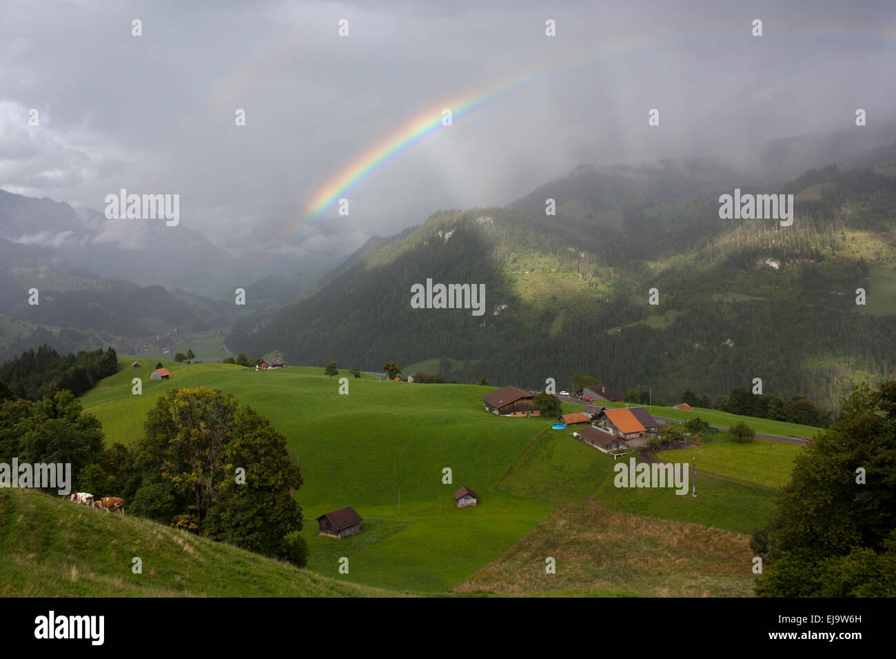 Rainbow over farmhouse hi-res stock photography and images - Alamy