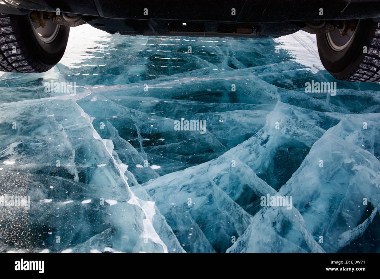 Car on ice Stock Photo - Alamy