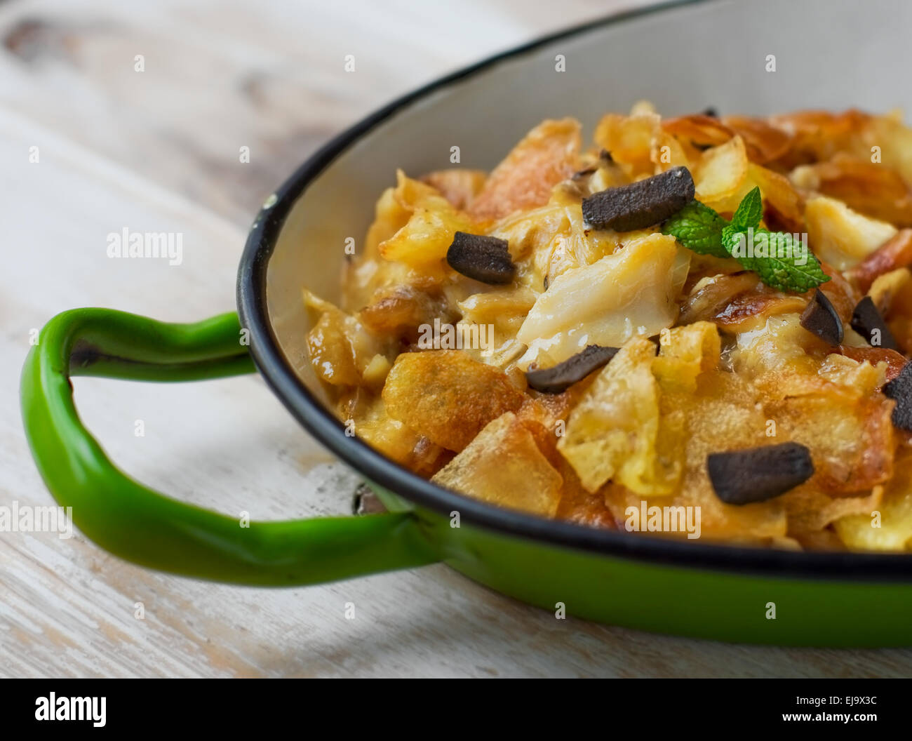 Cod Bras style (Bacalhau a Bras). Portuguese cuisine Stock Photo - Alamy