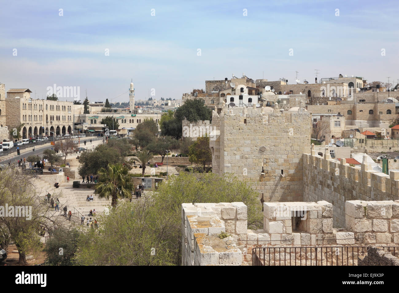 Walk along the walls of Jerusalem Stock Photo - Alamy