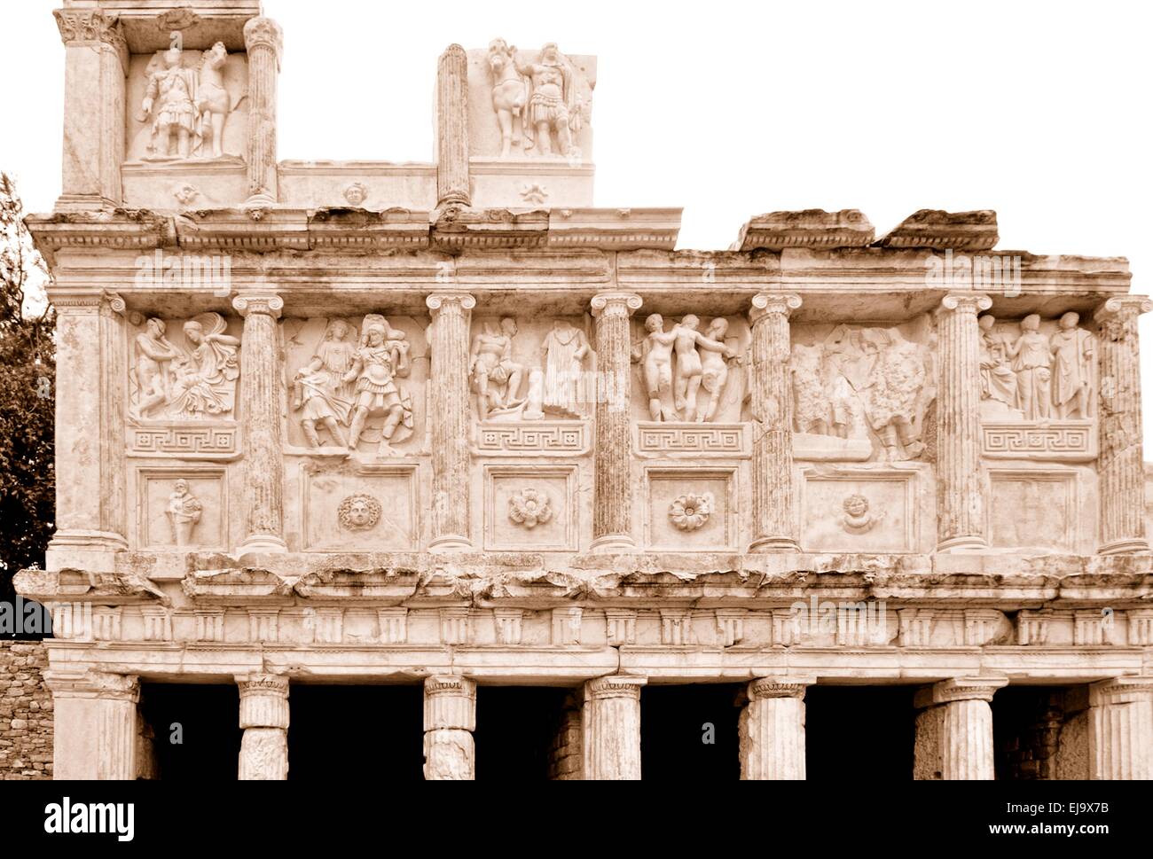 Sebasteion - Aphrodisias Turkey sepia Stock Photo - Alamy