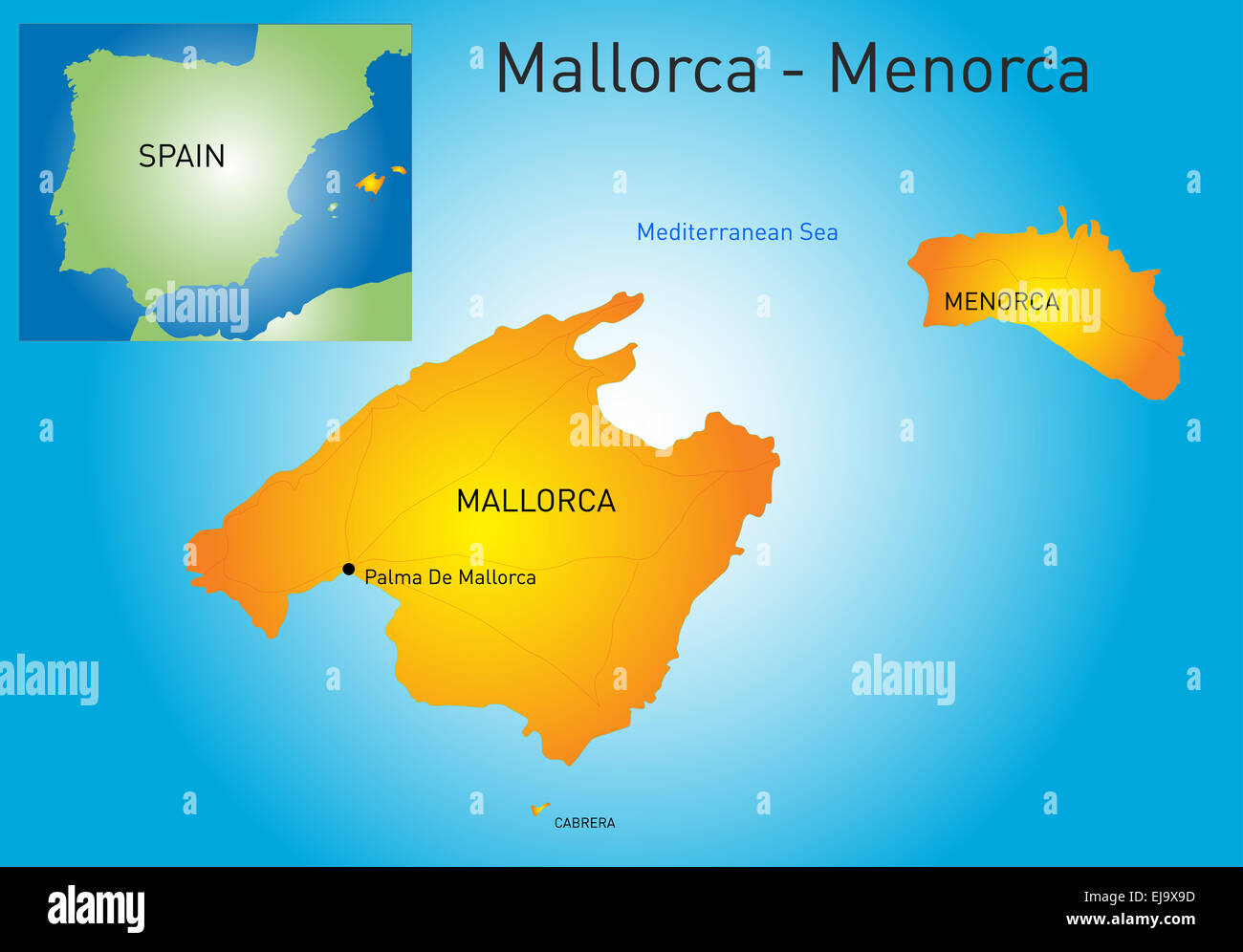 Minorca map hi-res stock photography and images - Alamy
