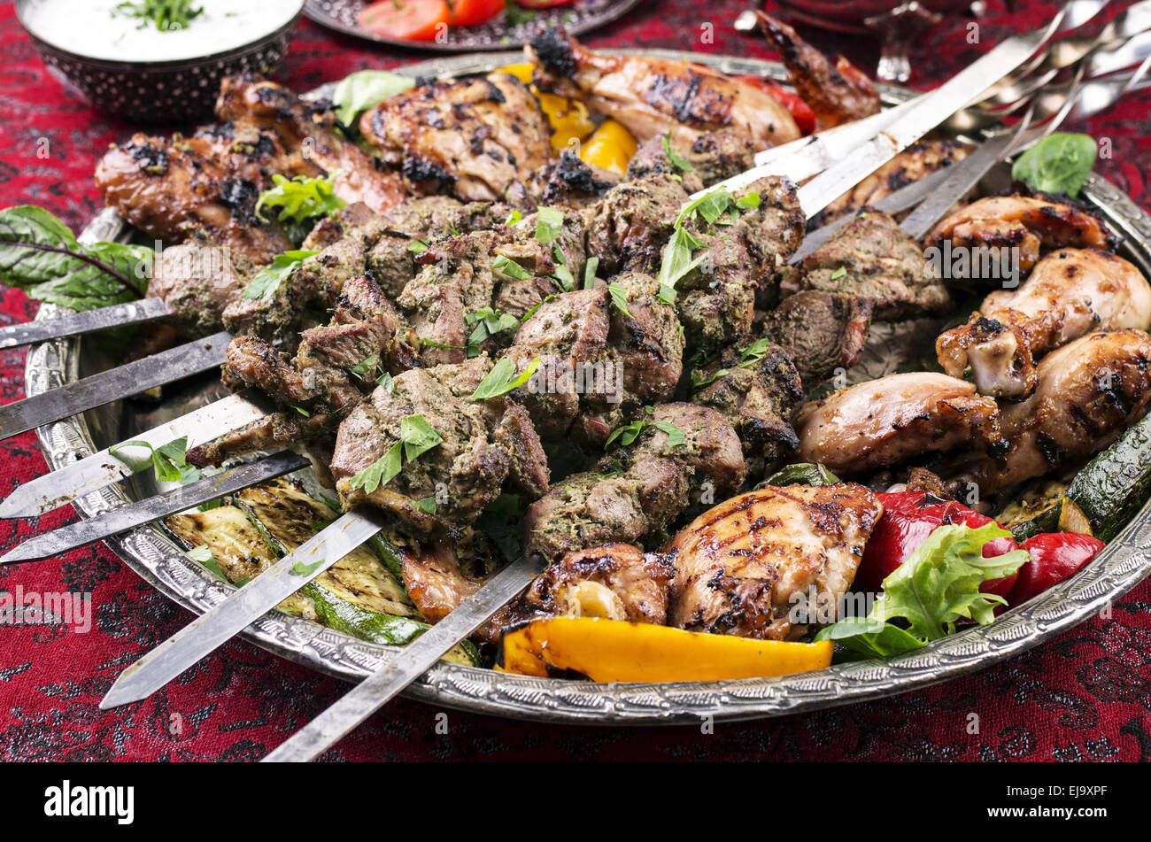 Arabian chicken meat kebab hi-res stock photography and images - Alamy