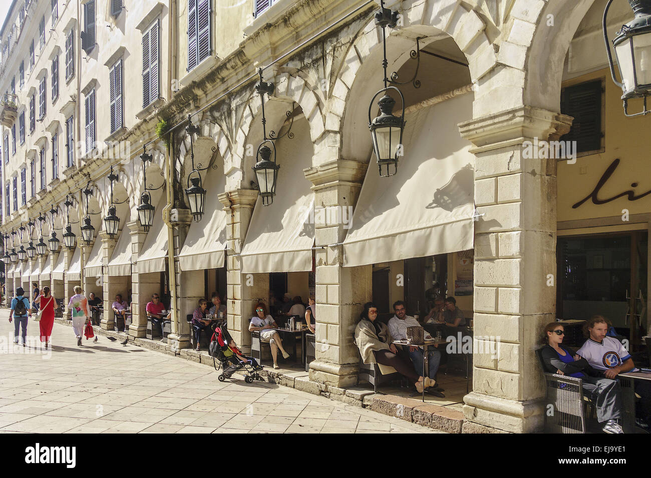 The Liston Corfu Town Corfu Greece Stock Photo - Alamy