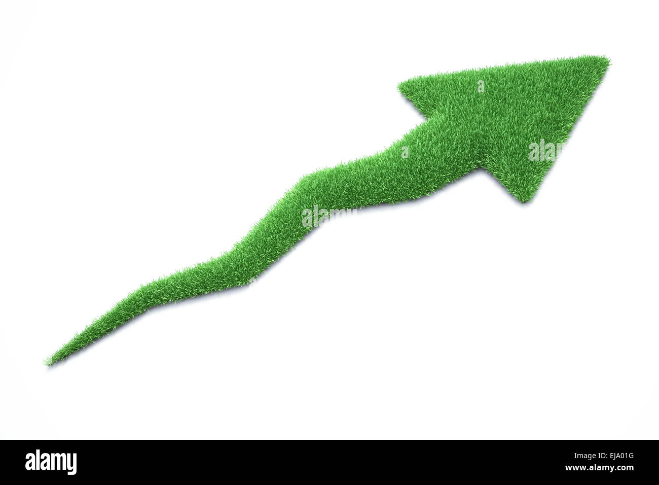 An arrow symbol made out of a patch of grass Stock Photo - Alamy