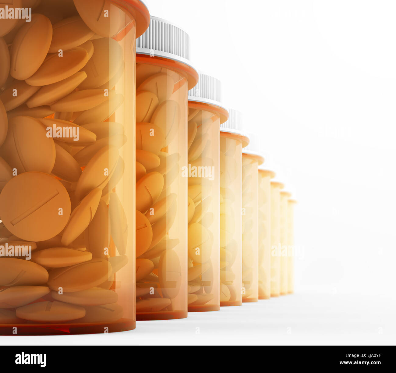 A row of orange medicine containers Stock Photo - Alamy