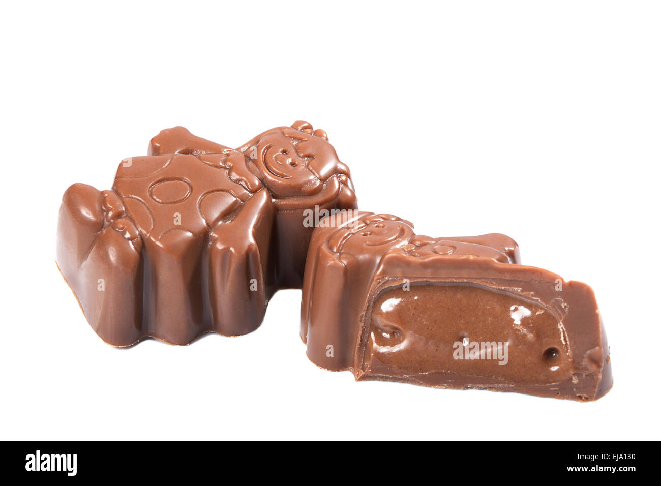 Delicious candy cane with caramel filling Stock Photo - Alamy
