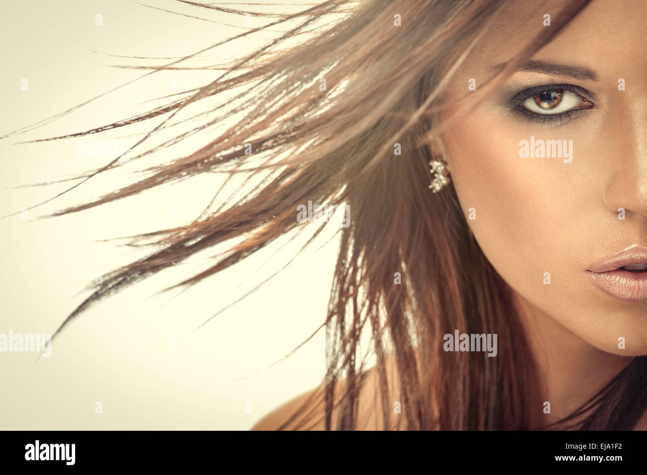 Hair flying up hi-res stock photography and images - Alamy