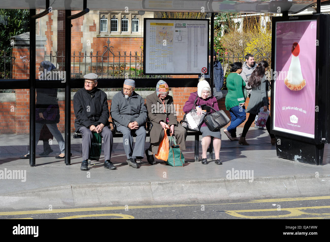 Leicester City Center Bus Stop Stock Photo - Alamy