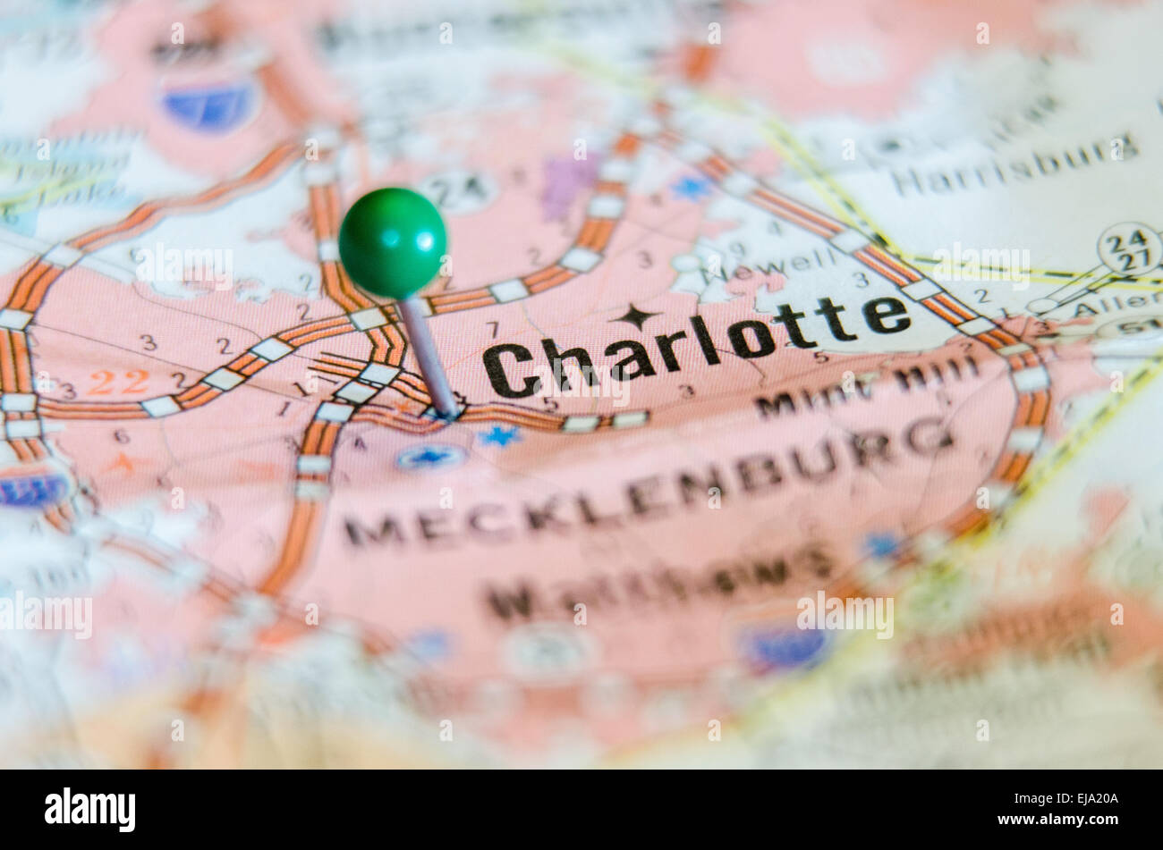 Charlotte map hi-res stock photography and images - Alamy