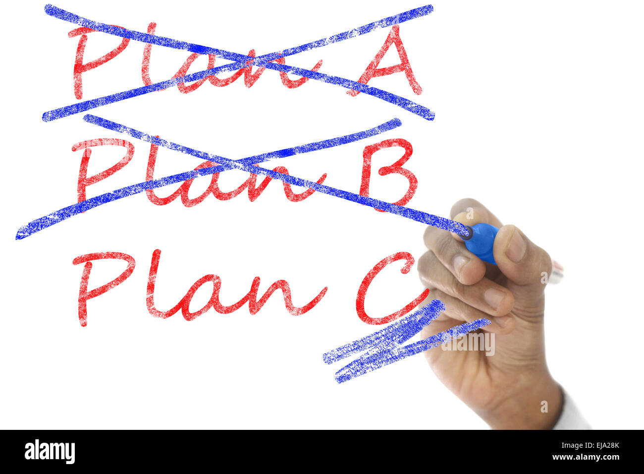 Plan A and B crossed, Plan C take over Stock Photo - Alamy