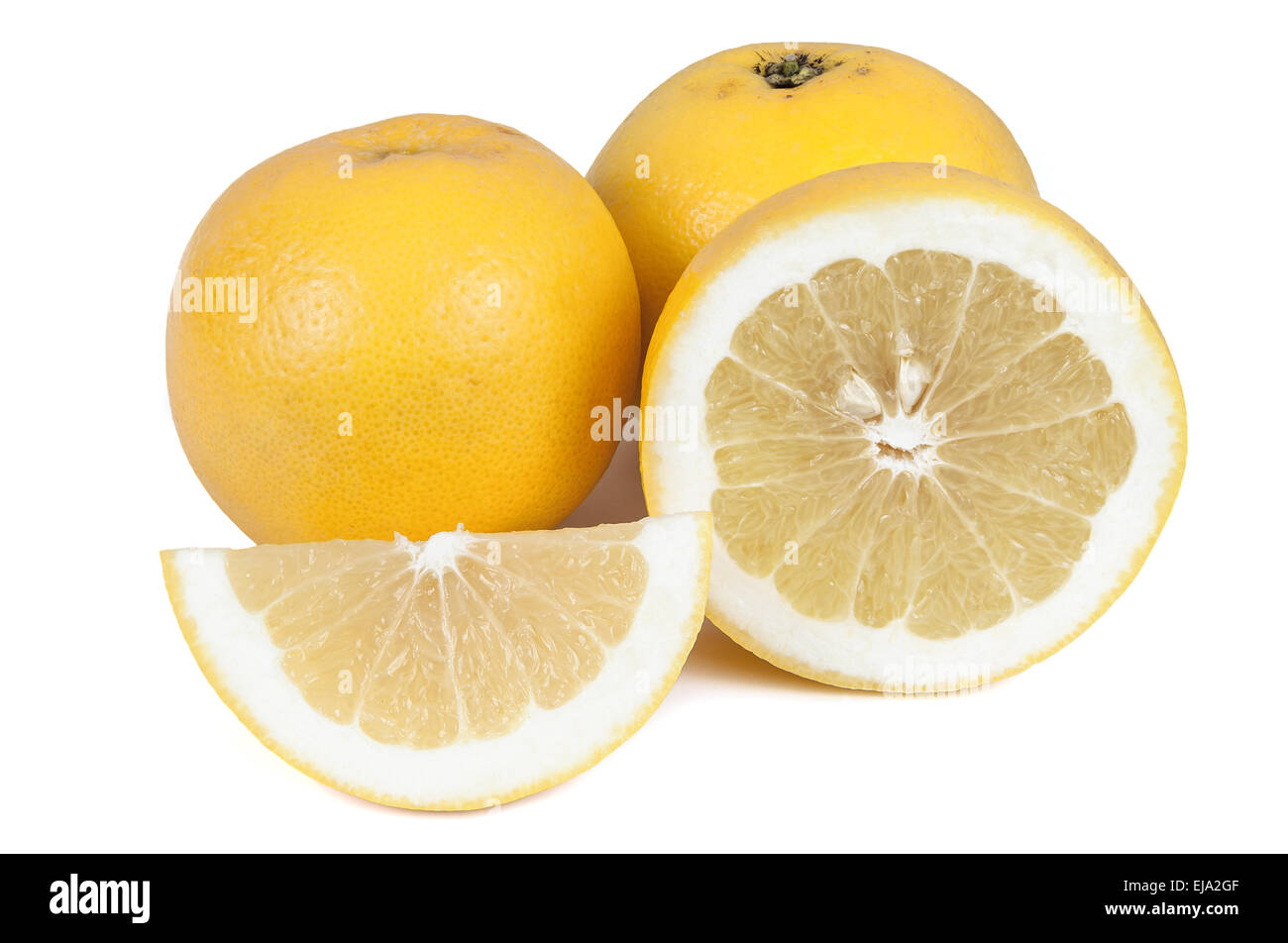 Ripe grapefruits isolated on white background with clipping path Stock ...