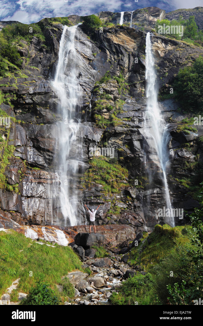 Picturesque waterfall in Northern Italy Stock Photo - Alamy