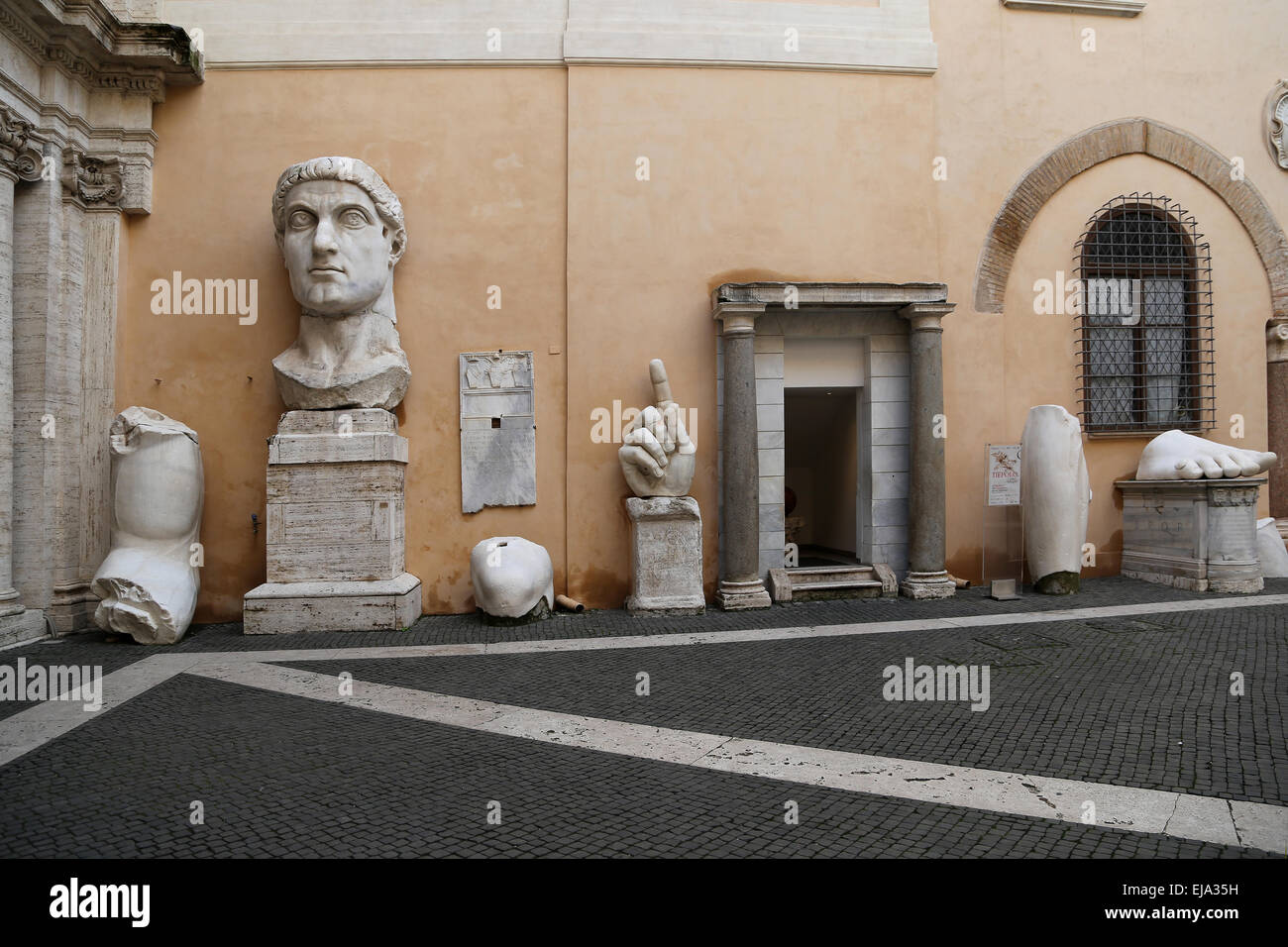 Roman Emperor Constantine I (272-337 AD). Colossal statue at the ...