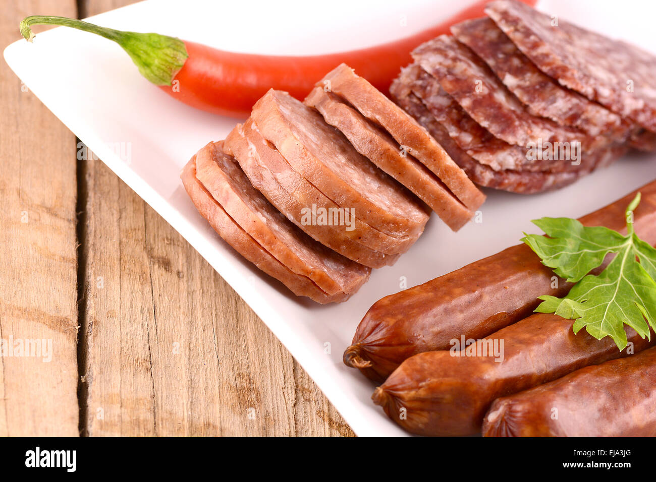 salami and red pepper Stock Photo - Alamy
