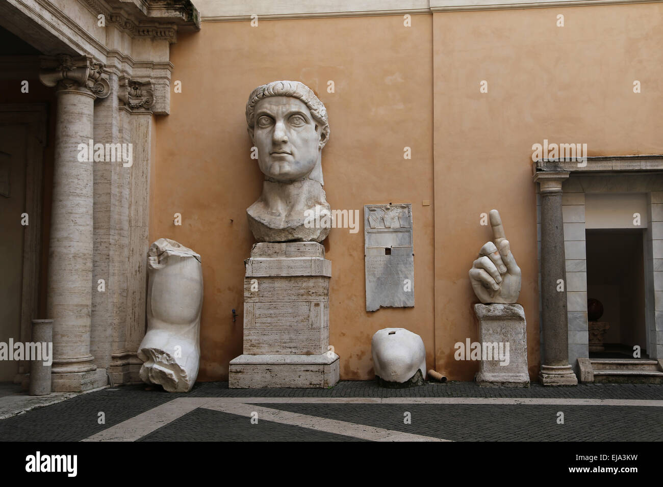 Roman Emperor Constantine I (272-337 AD). Colossal statue at the ...