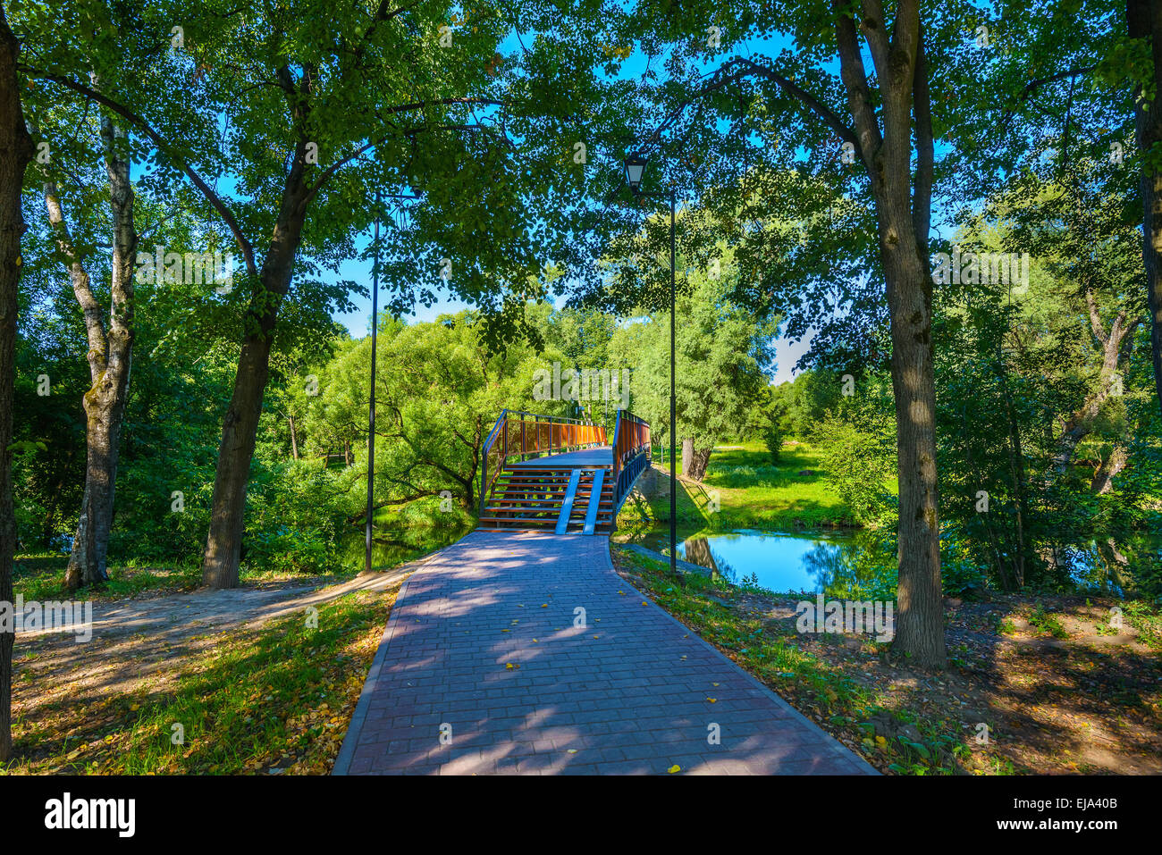 bridge in the park Stock Photo - Alamy