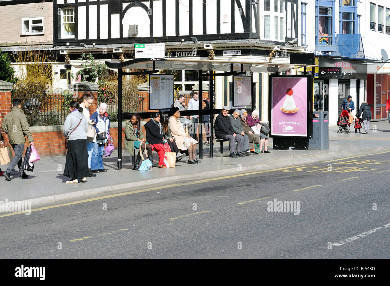Leicester City Center Bus Stop Stock Photo - Alamy