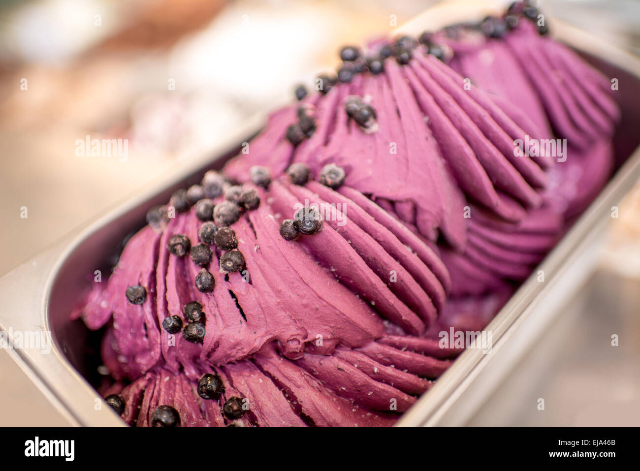 Blueberry ice cream Stock Photo - Alamy