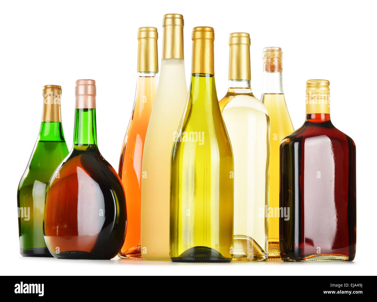 Bottles of assorted alcoholic beverages Stock Photo - Alamy
