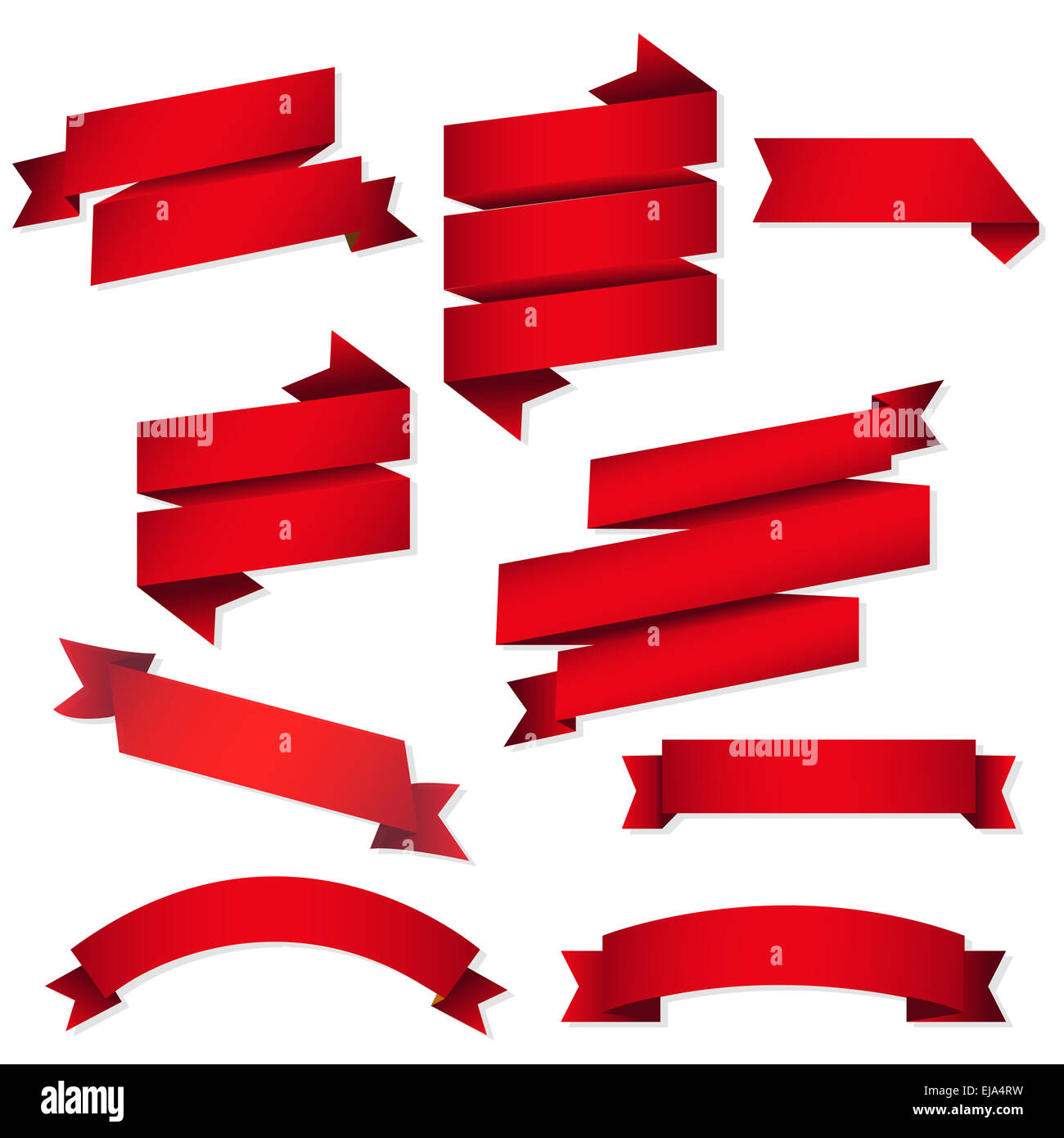 Red Web Ribbons Set Stock Photo - Alamy