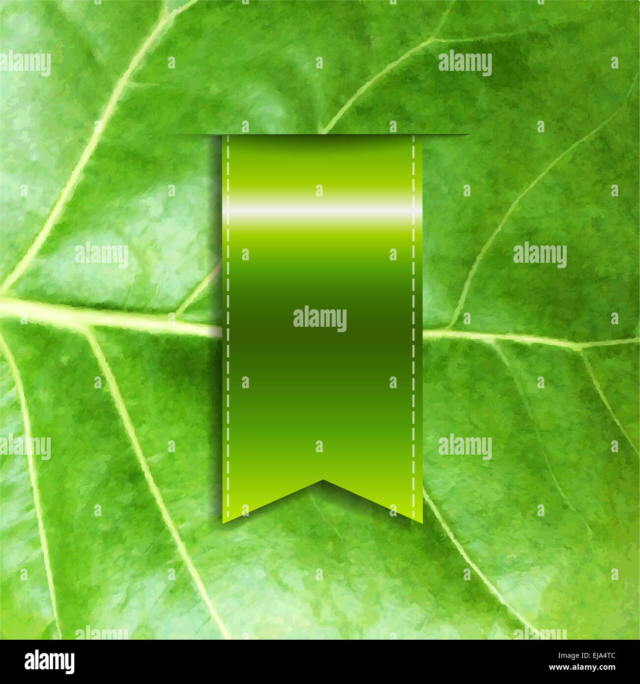Leaf With Ribbon Stock Photo - Alamy