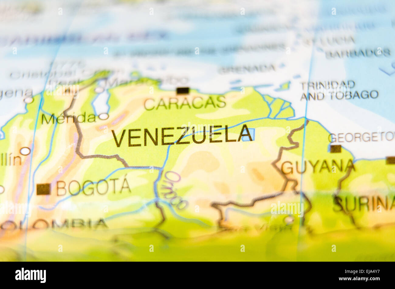 venezuela country on map Stock Photo - Alamy