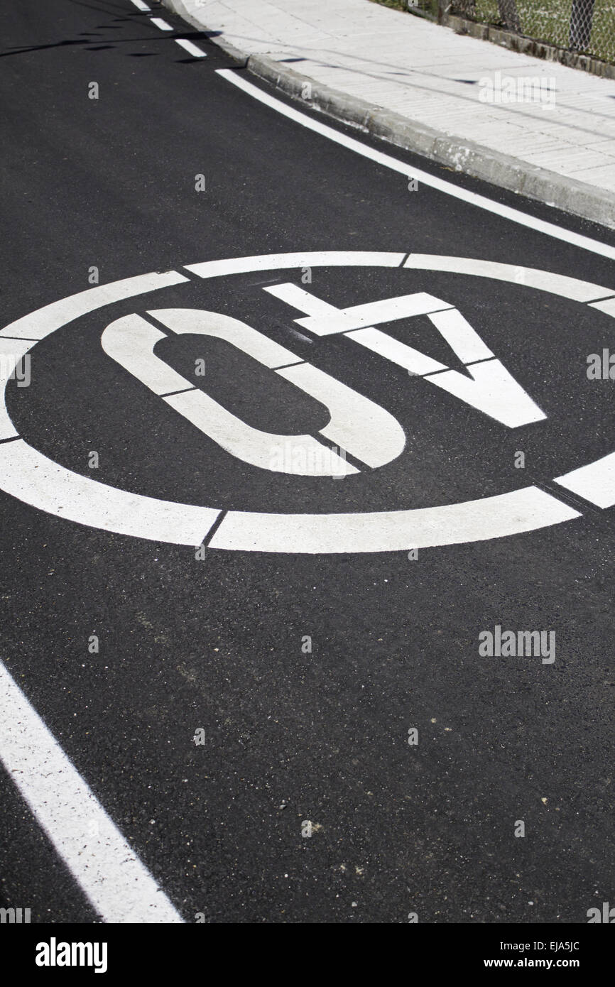 Road sign speed limit, and traffic regulations Stock Photo - Alamy