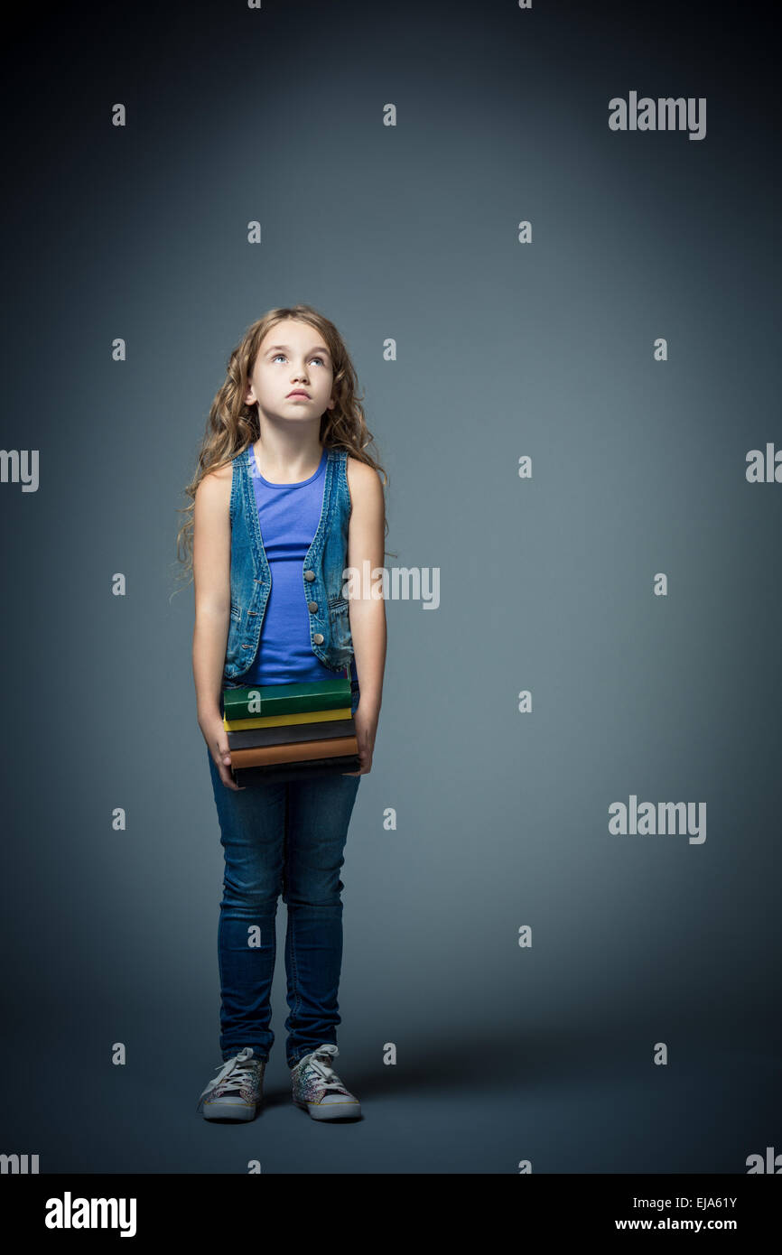 Girl with book Stock Photo - Alamy
