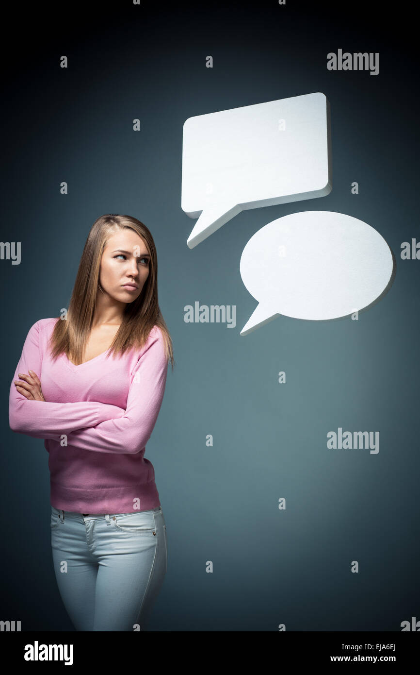 Woman in white studio hi-res stock photography and images - Alamy