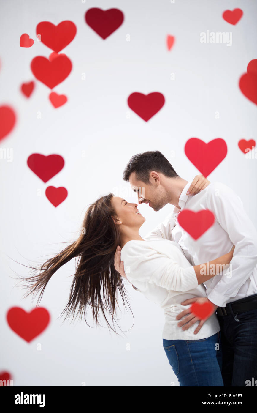 Woman embraces man hi-res stock photography and images - Alamy